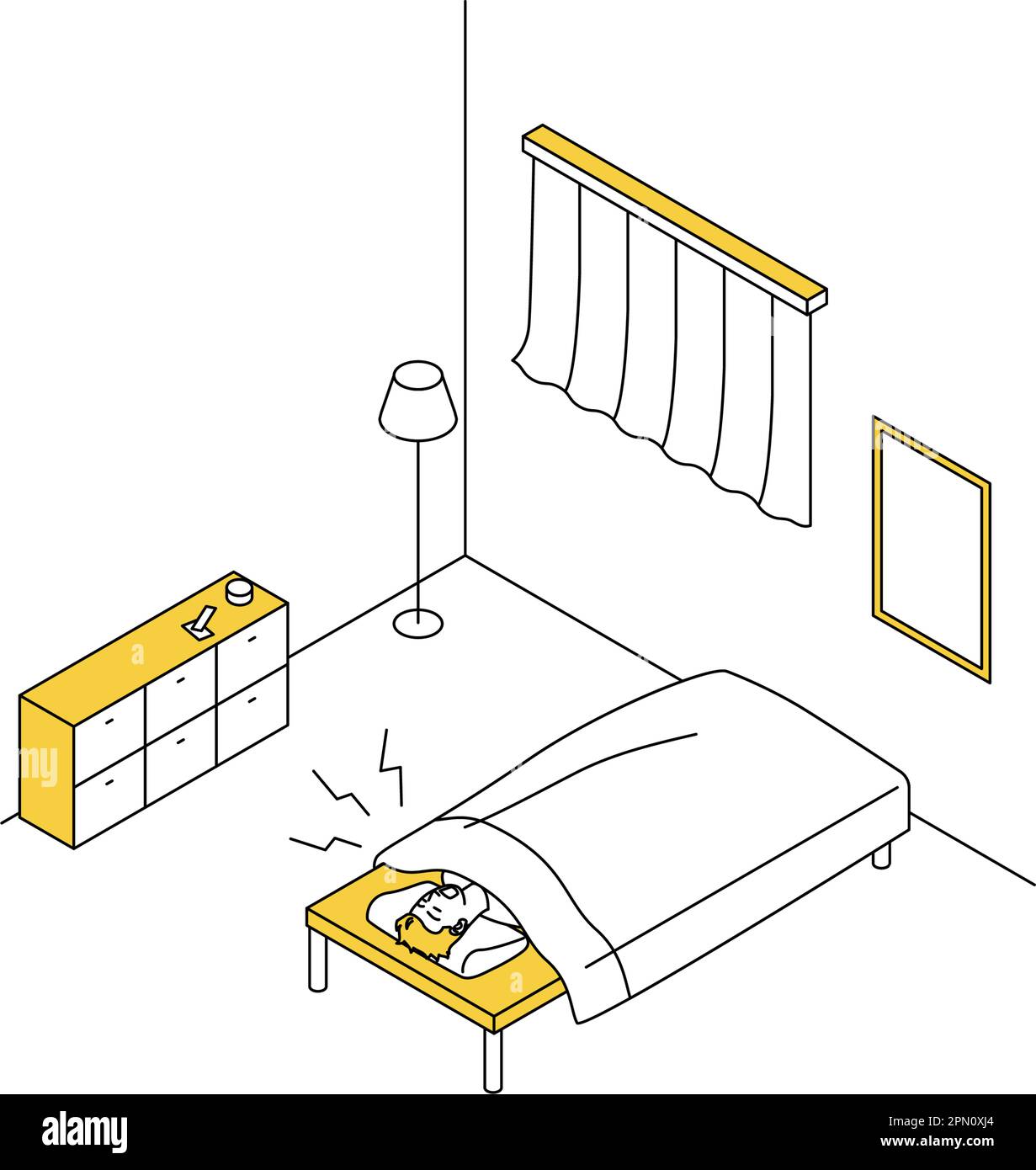 Noise problems in rental properties: Snorers, Vector Illustration Stock ...