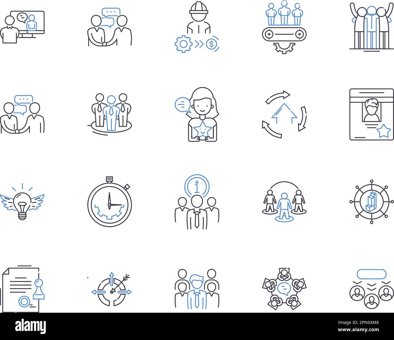 Business association outline icons collection. Association, Business ...