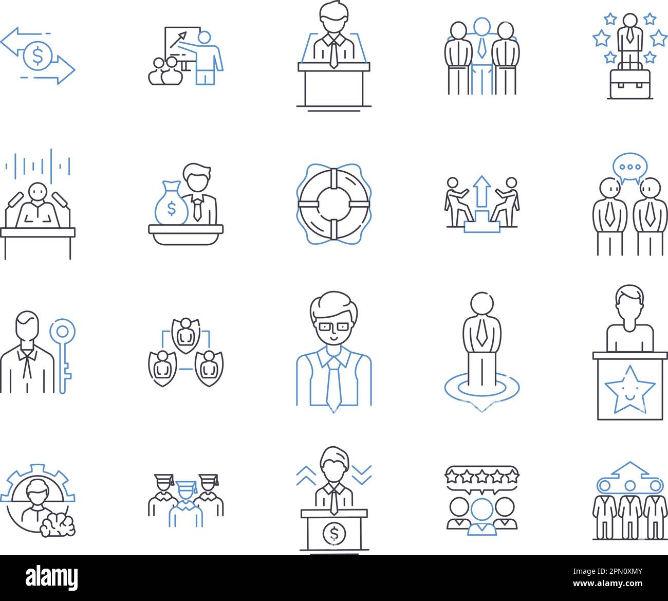 Performance Management Outline Icons Collection Performance