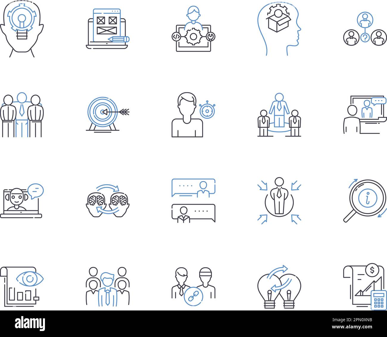 Business association outline icons collection. Association, Business ...