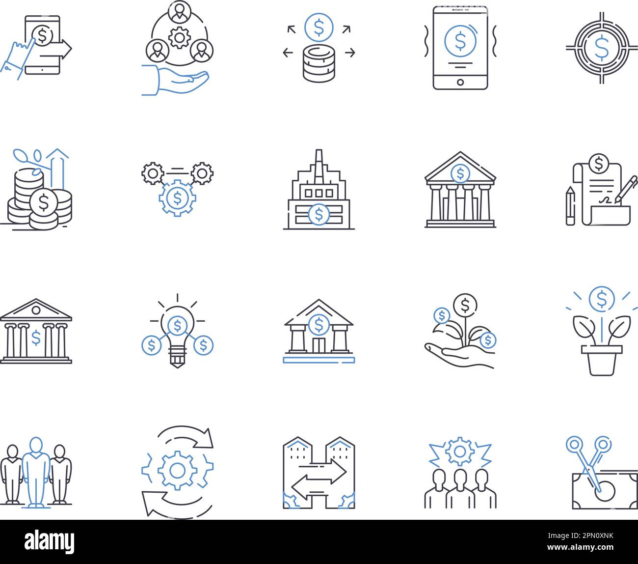 Commerce management outline icons collection. Commerce, Management, E ...