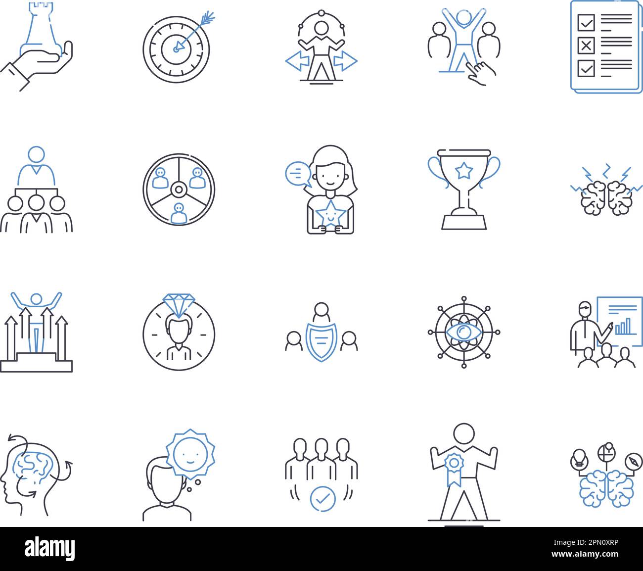 Corporation goals outline icons collection. Profitability, Growth ...