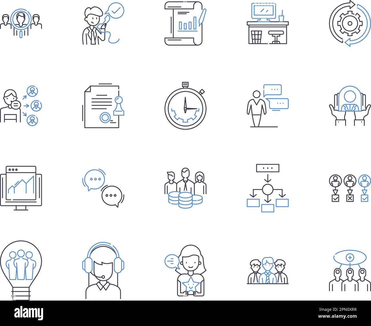Business leadership outline icons collection. Leadership, Business ...