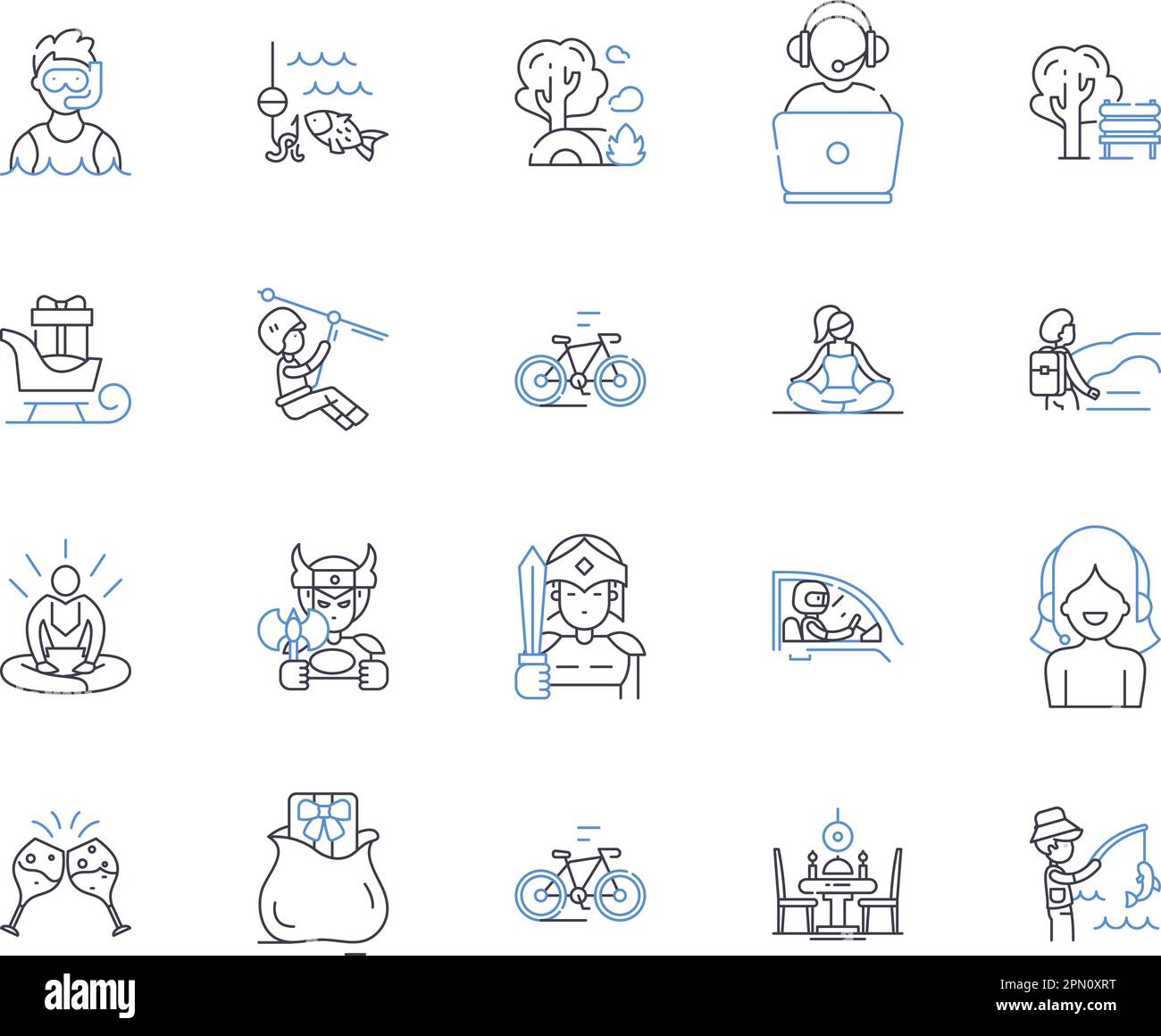 Adventure tours outline icons collection. Adventure, Tours, Journey ...