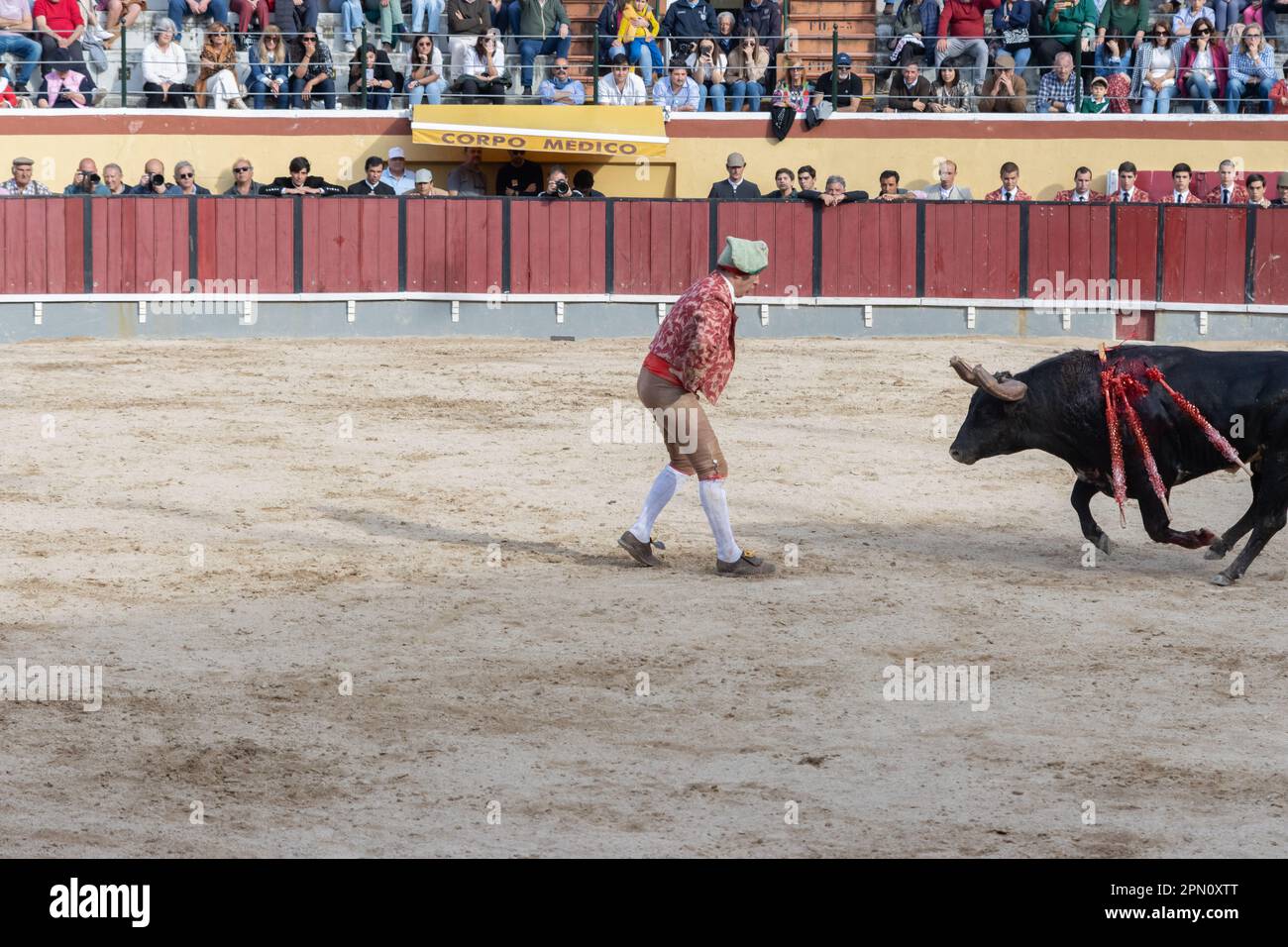 March 26, 2023 Lisbon, Portugal: Tourada - bullfighter on arena ...