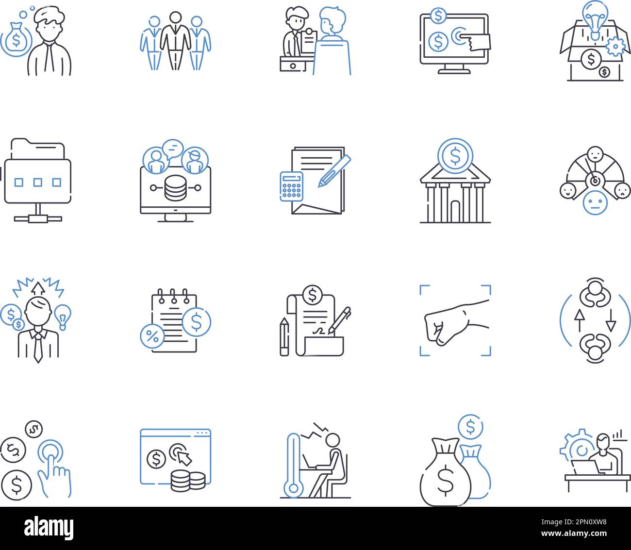 Business statistics outline icons collection. Business, Statistics ...