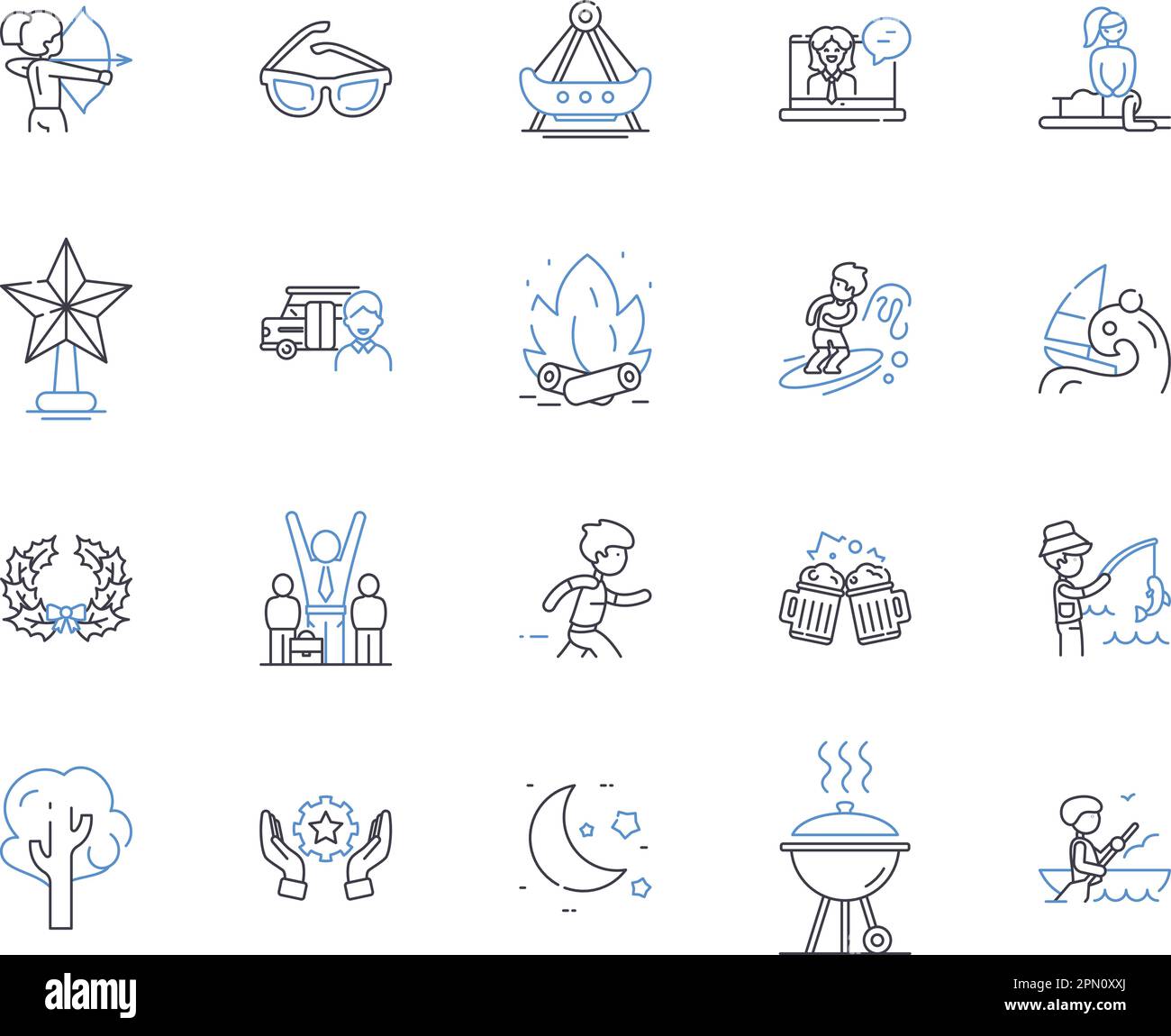 Parties and holidays outline icons collection. Parties, Holidays ...