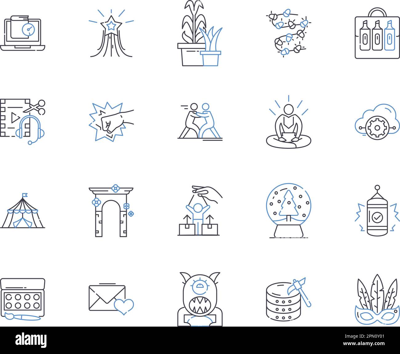 Hobbies and holidays outline icons collection. Sports, Traveling ...