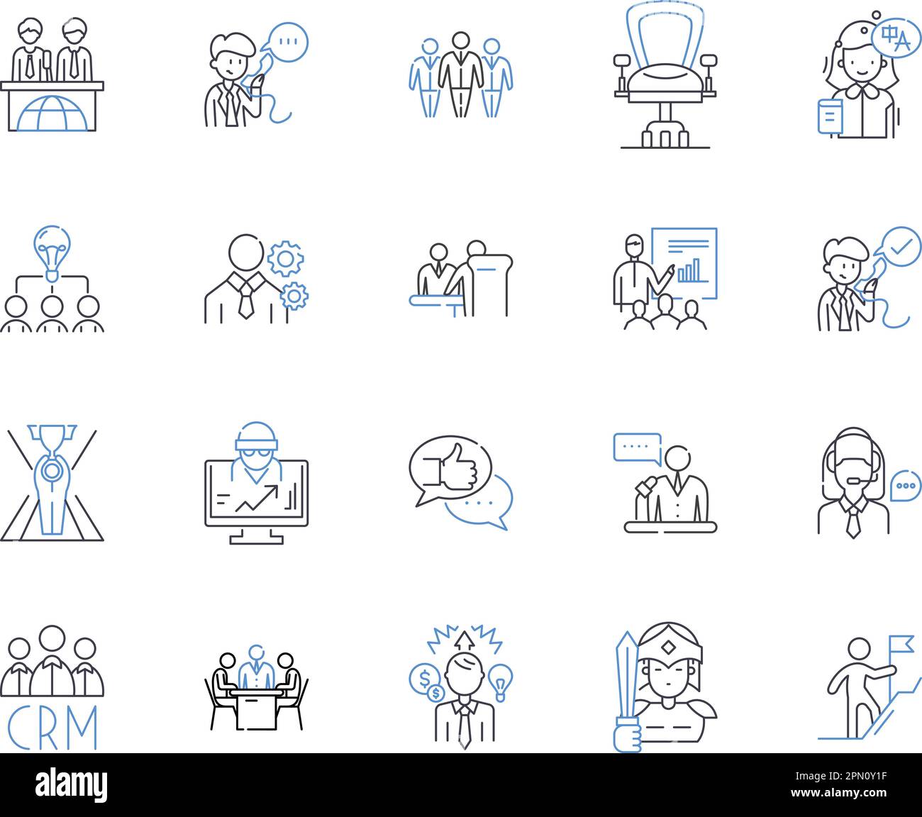 Career and management outline icons collection. Career, Management ...