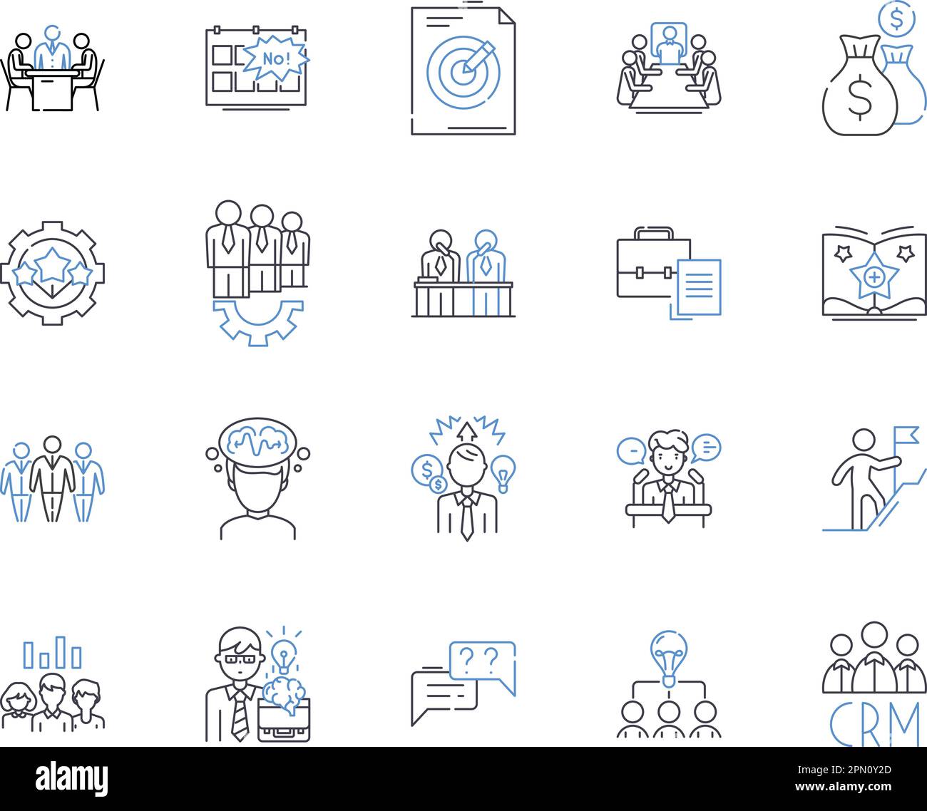 Personal branding outline icons collection. Self-promotion, Identity ...