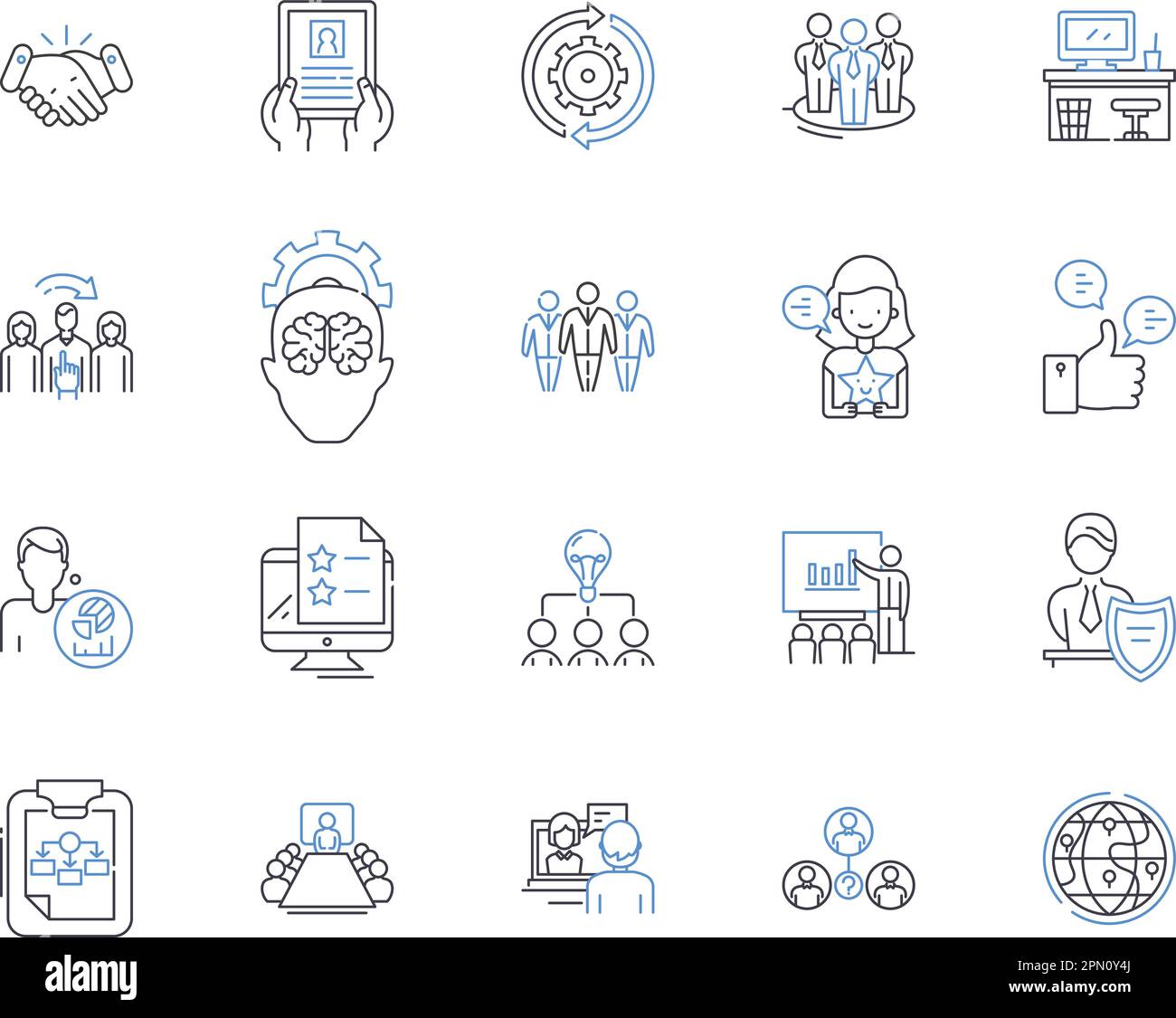 Management and office outline icons collection. Office, Management ...
