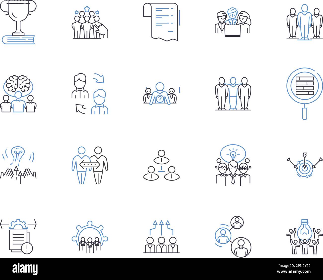 Corporate business outline icons collection. Company, Management ...