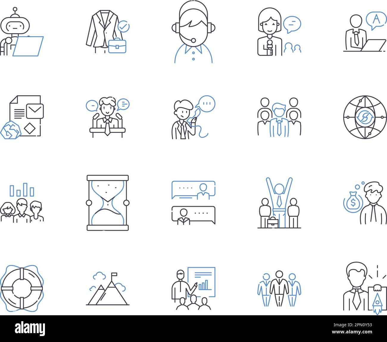 Human resources management outline icons collection. Human, Resources, Management, Recruitment ...