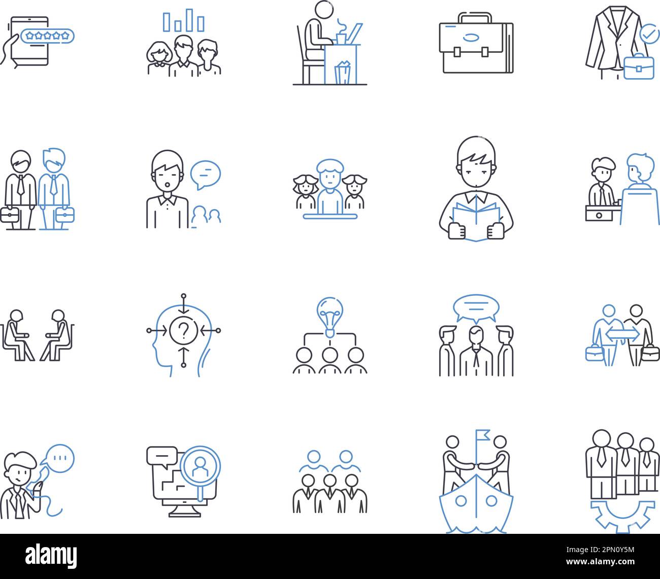 Time management outline icons collection. Planning, Discipline ...
