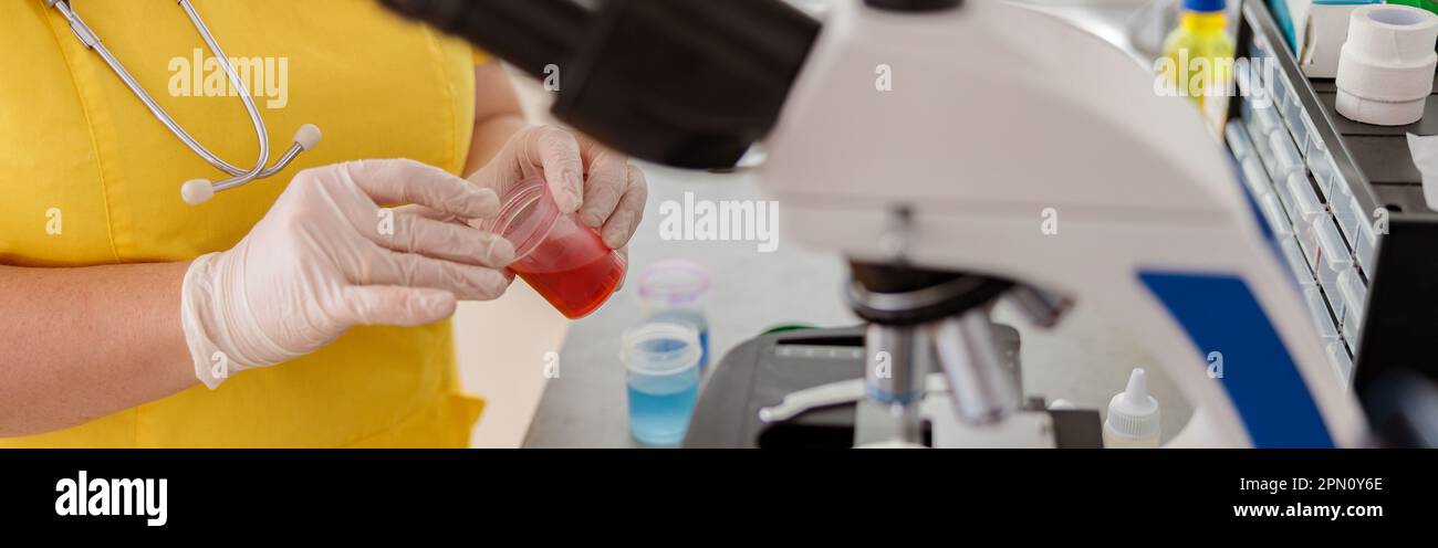 Laboratory assistant conducting researches in veterinary laboratory ...