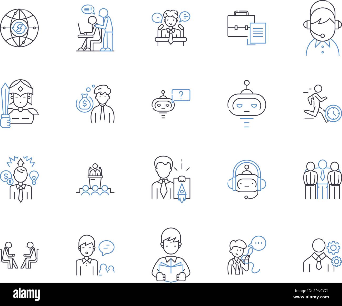 Mentorship outline icons collection. Mentoring, Tutelage, Guiding ...