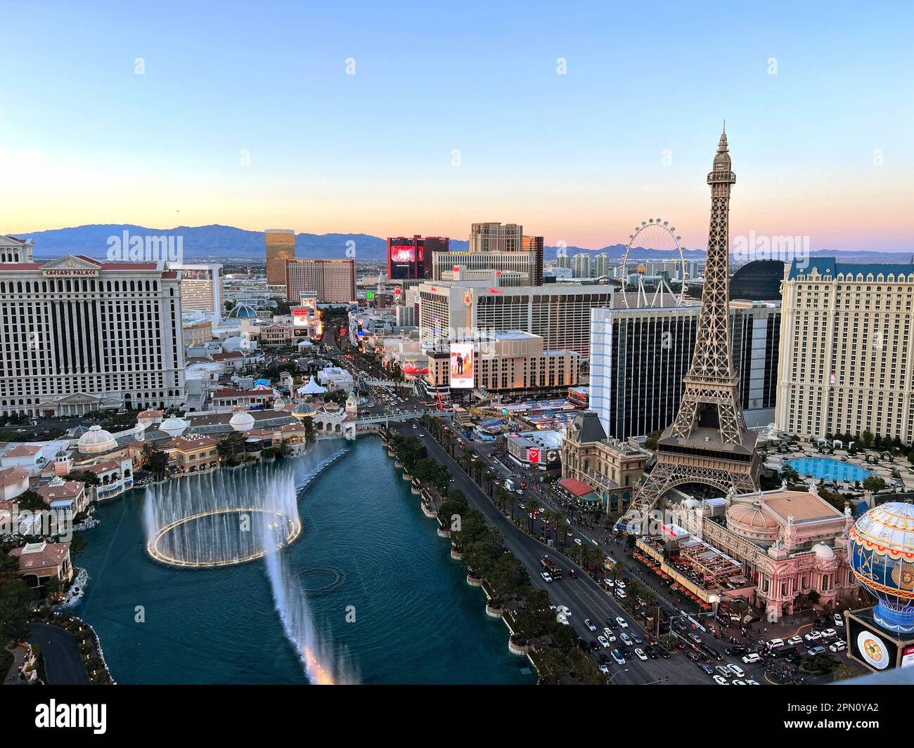 Las Vegas Nevada 04-05-2023 Aerial views of the famous Las Vegas Strip ...