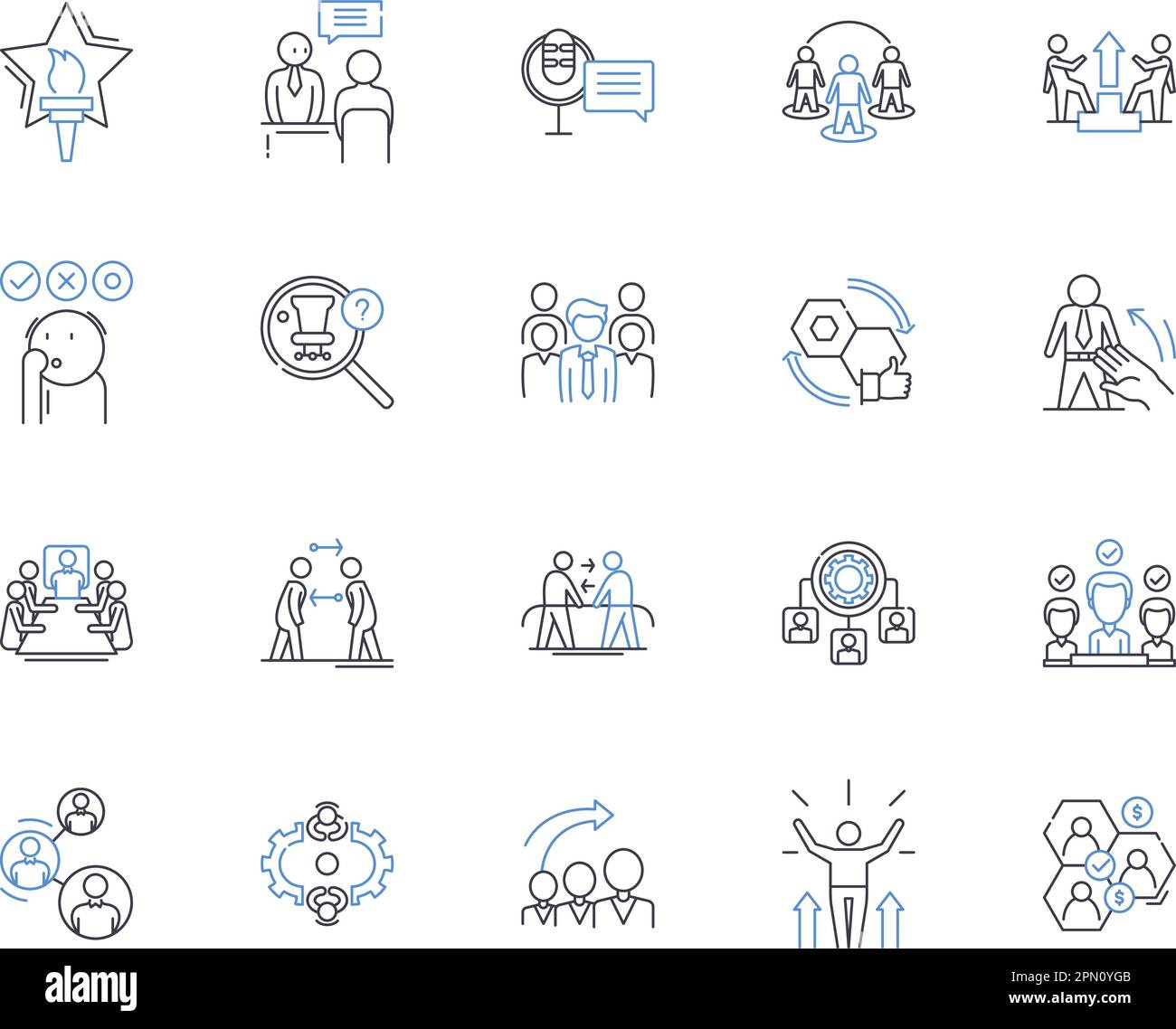 Staff members outline icons collection. Employees, Personnel ...