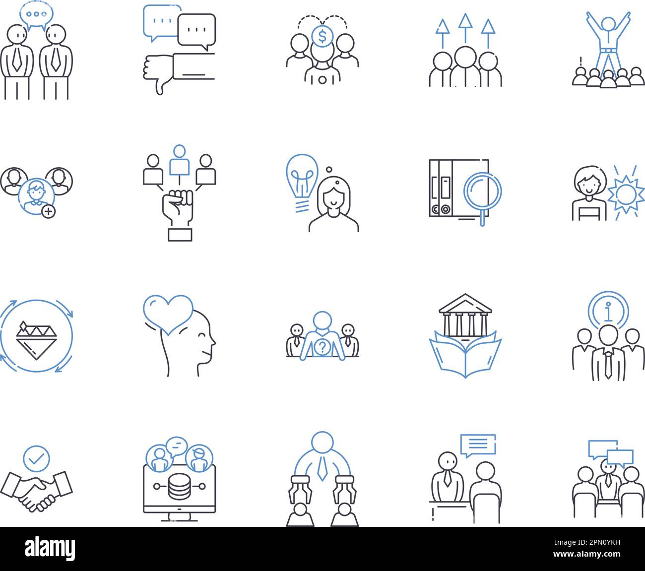 Team training outline icons collection. Team-building, Collaboration ...