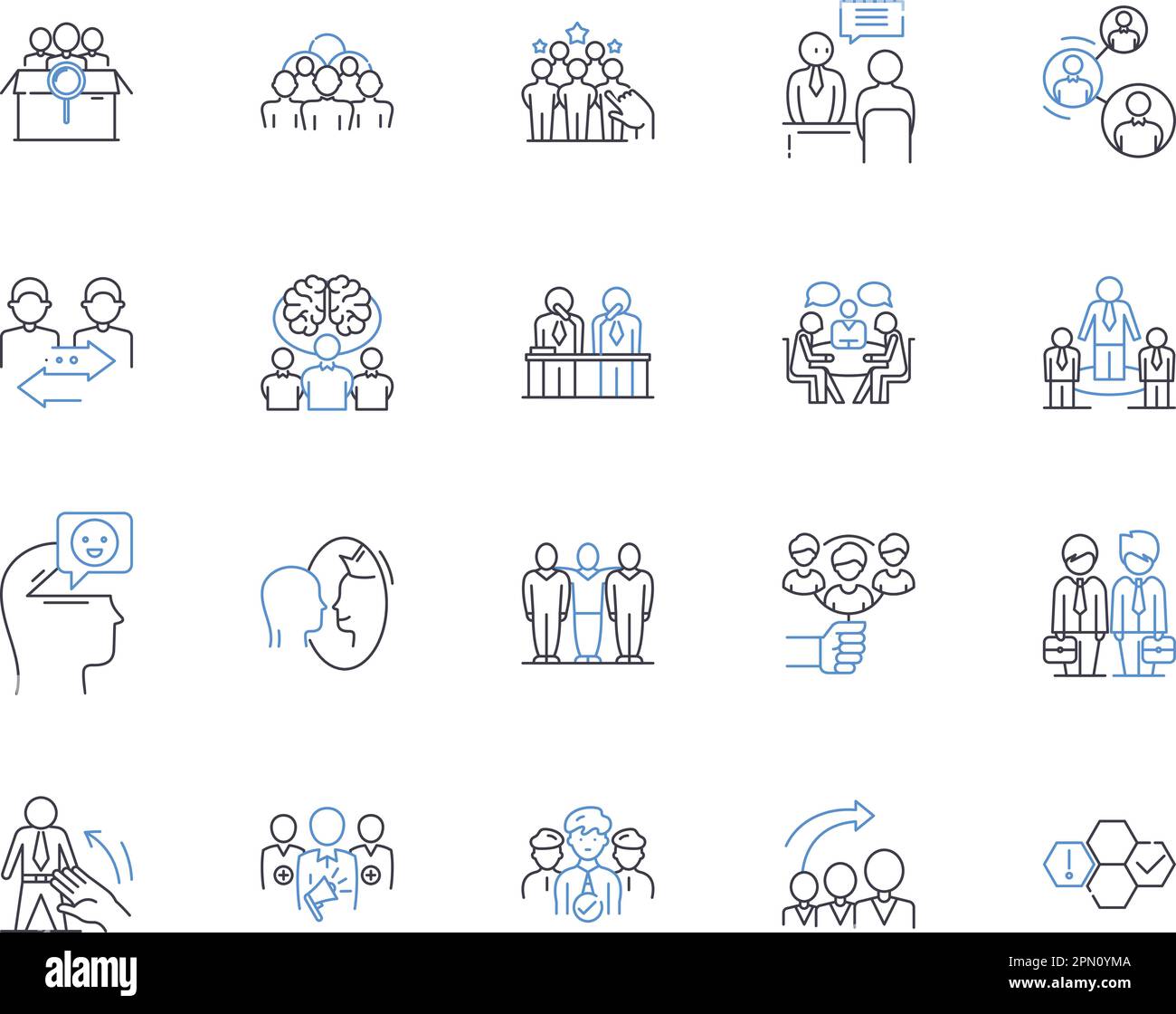 Team building outline icons collection. Teamwork, Collaboration ...