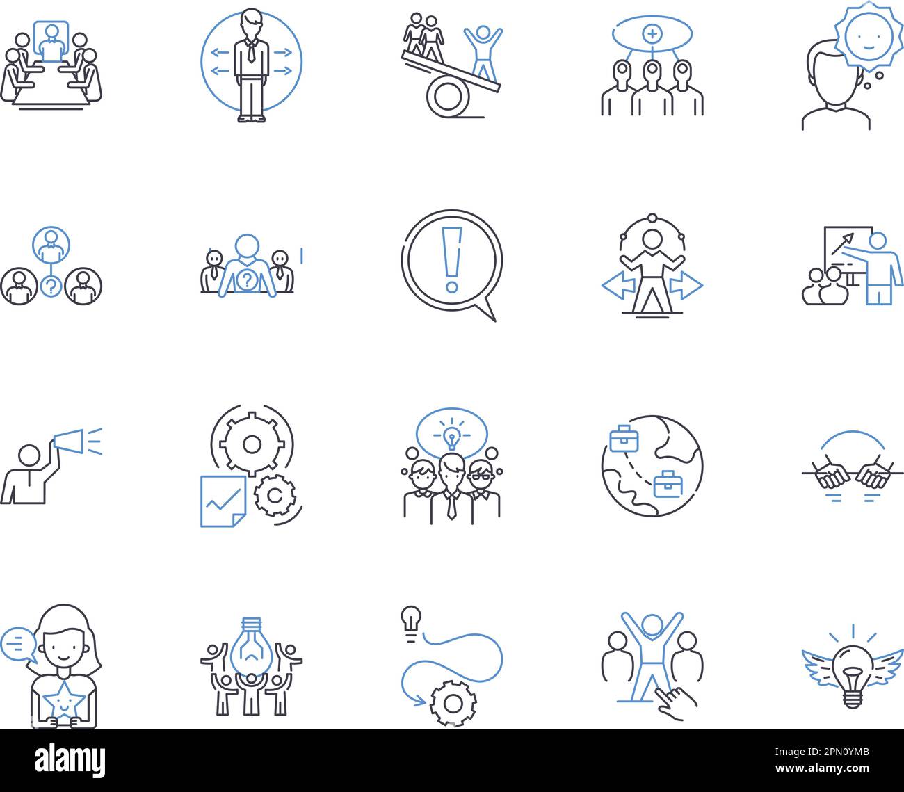 Top management outline icons collection. Leadership, Executives, Directors, Officers ...