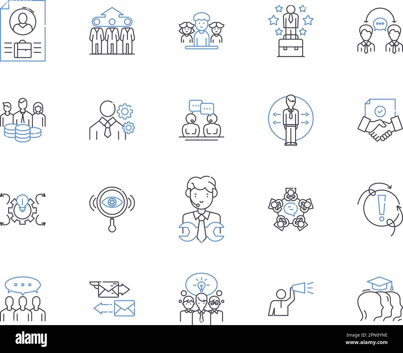 Executive administration outline icons collection. executive ...