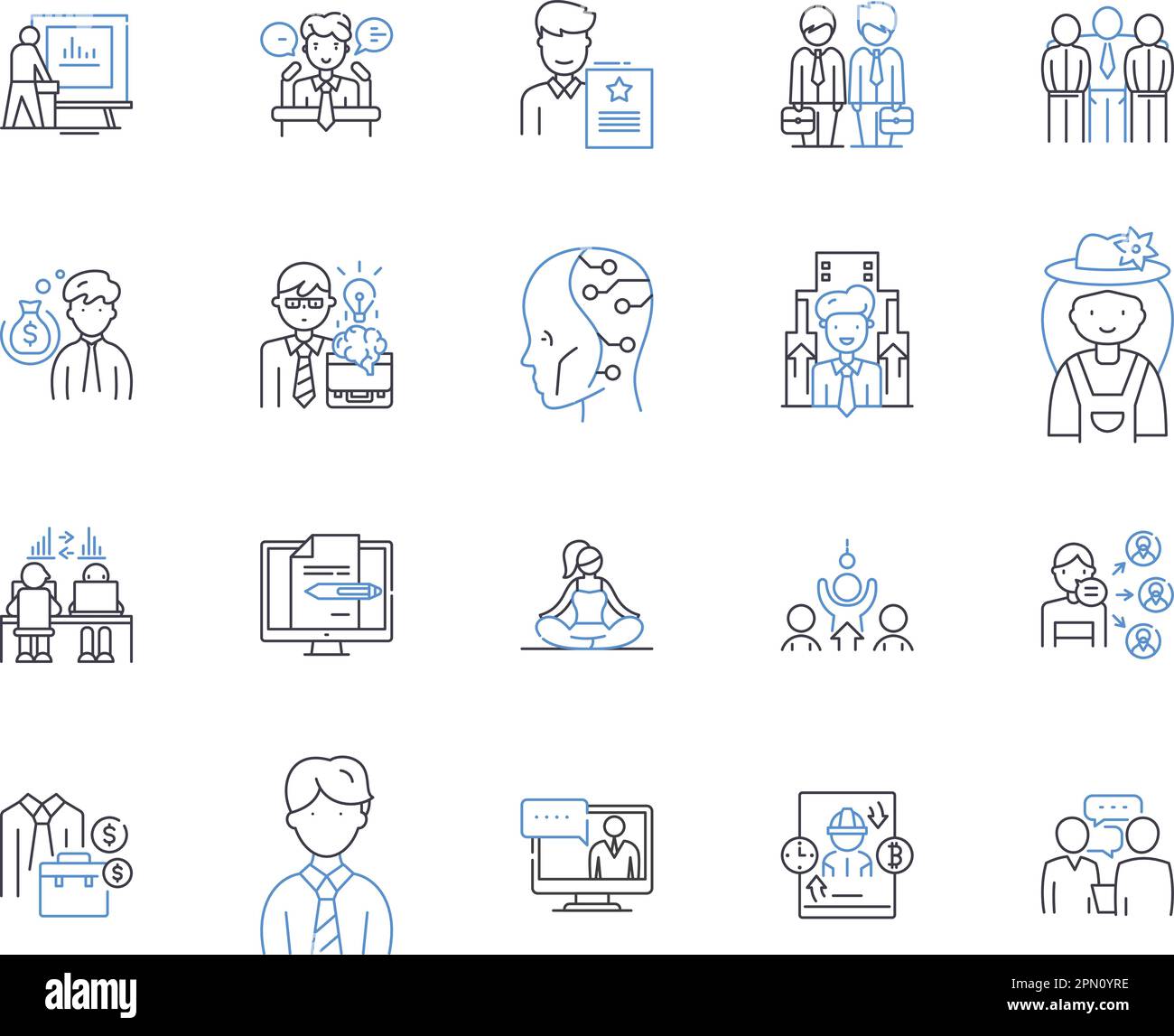 Office job outline icons collection. Office, Job, Administrative, Clerk ...