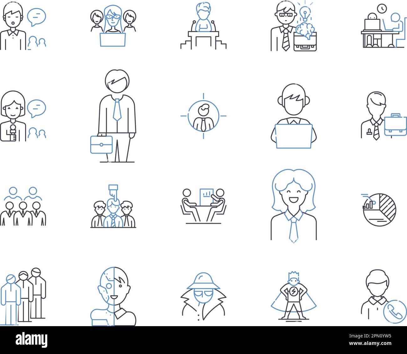 Office job outline icons collection. Office, Job, Administrative, Clerk ...