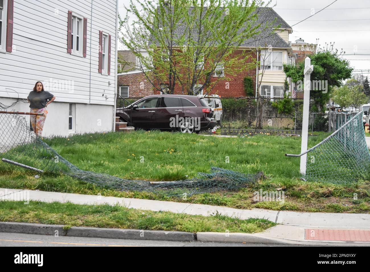 Garfield, United States. 15th Apr, 2023. Damaged fence due to the ...