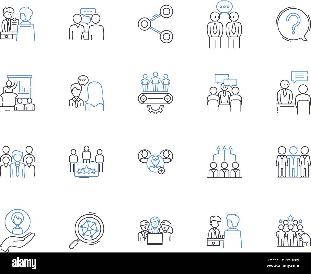 Team work outline icons collection. Collaboration, Cooperation, Unison ...