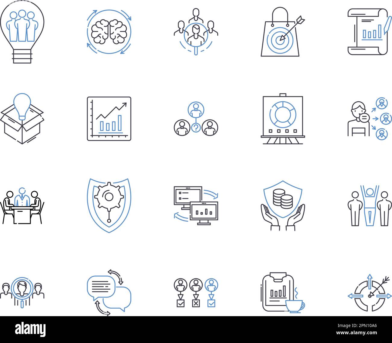 Management and business outline icons collection. Management, Business ...