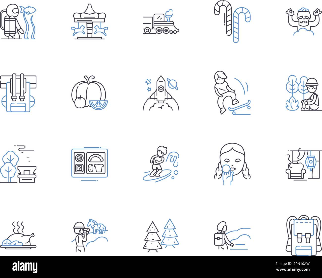 Celebration agency outline icons collection. Organizers, Events, Party ...