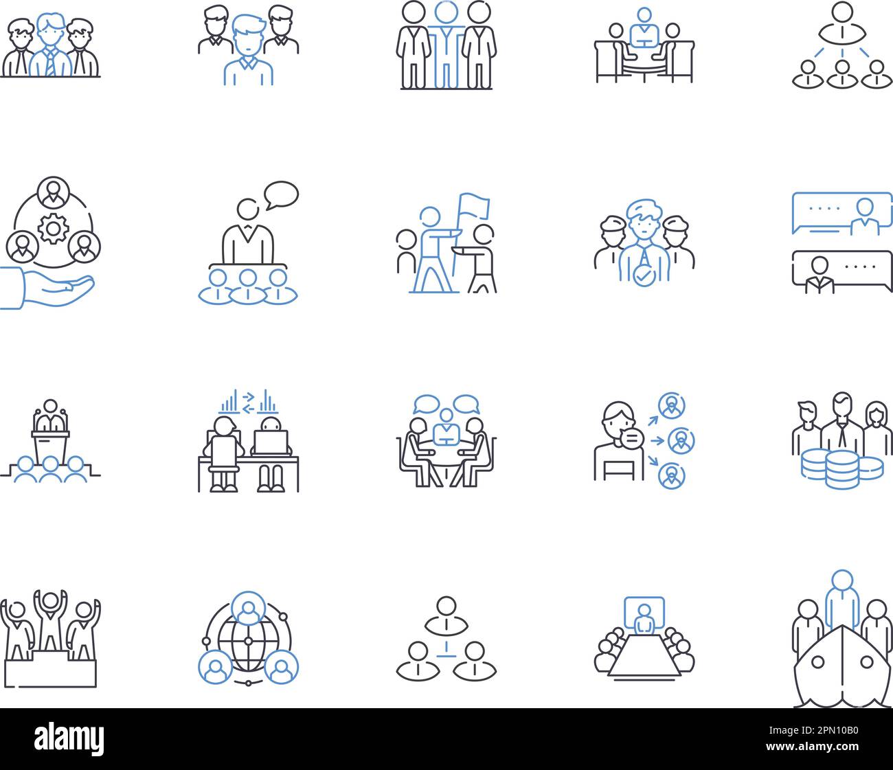 Teambuilding basics outline icons collection. Teamwork, communication ...
