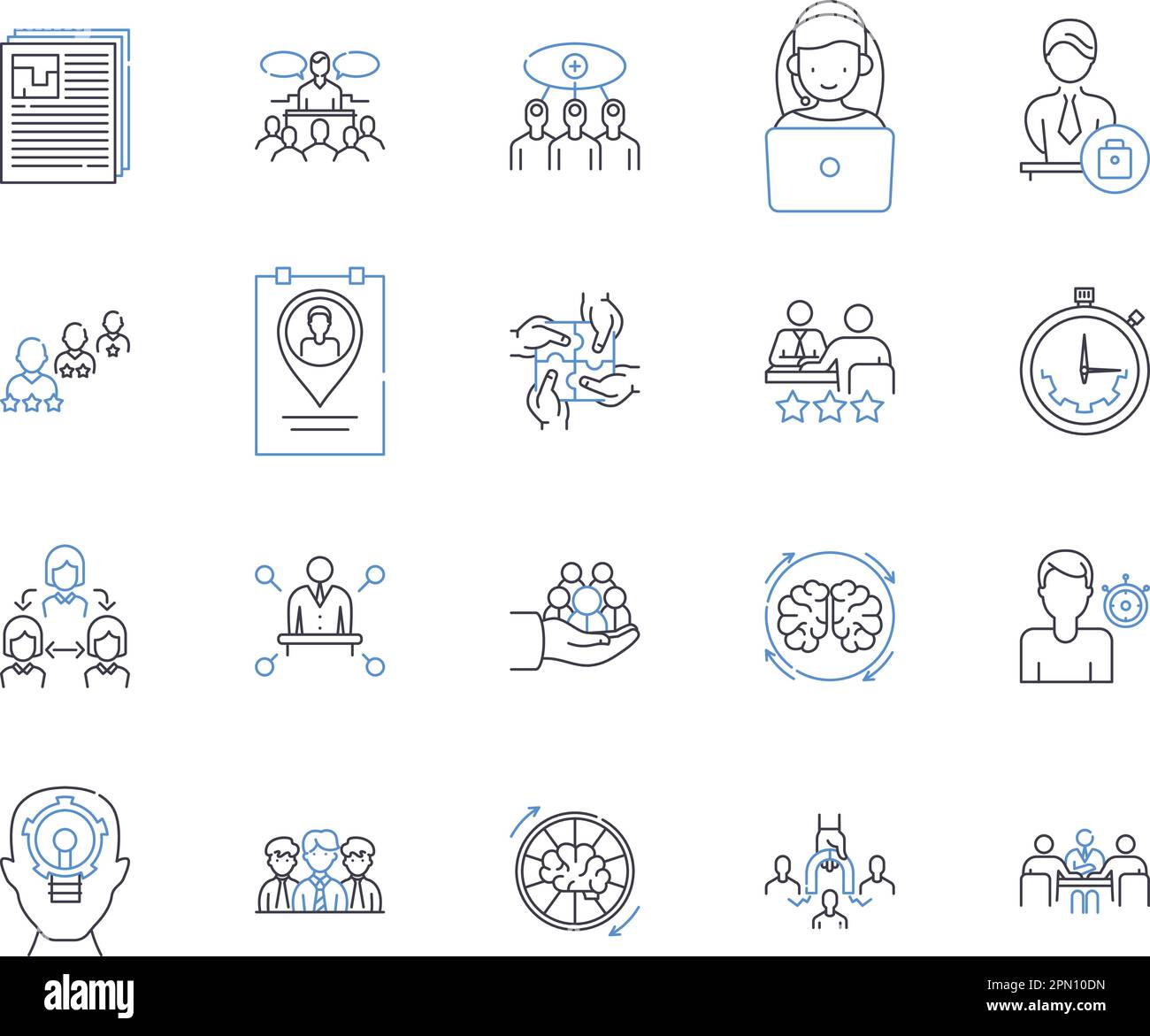 Management Brainstorming Outline Icons Collection Brainstorming