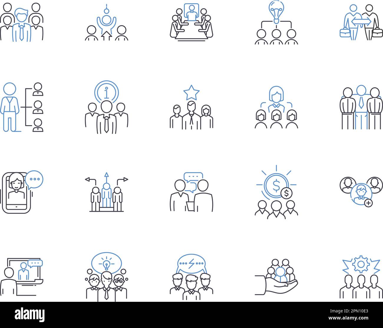 Teambuilding basics outline icons collection. Teamwork, communication ...