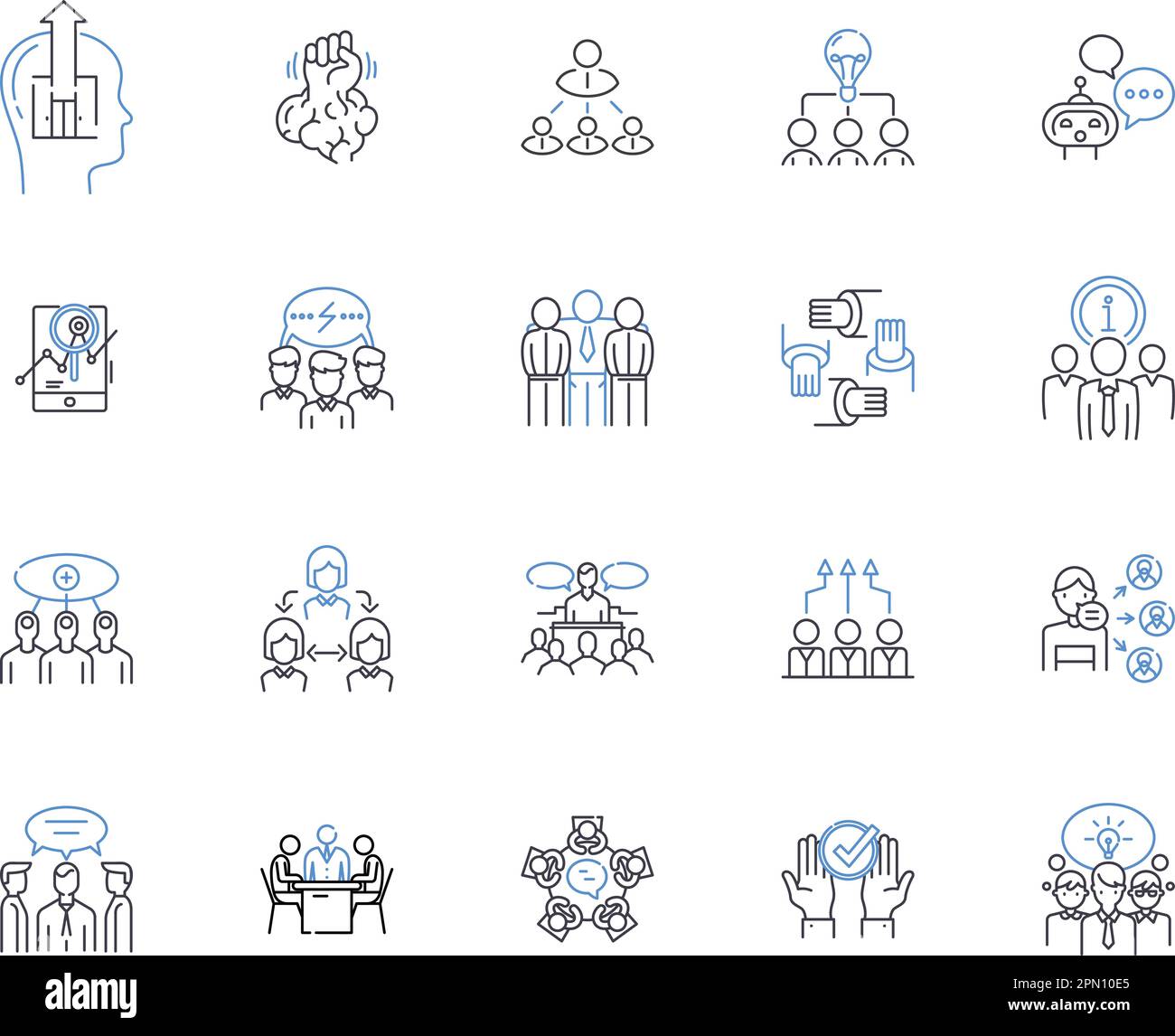 Team collaboration outline icons collection. Cooperation, Collaboration, Networking, Unify, Co ...