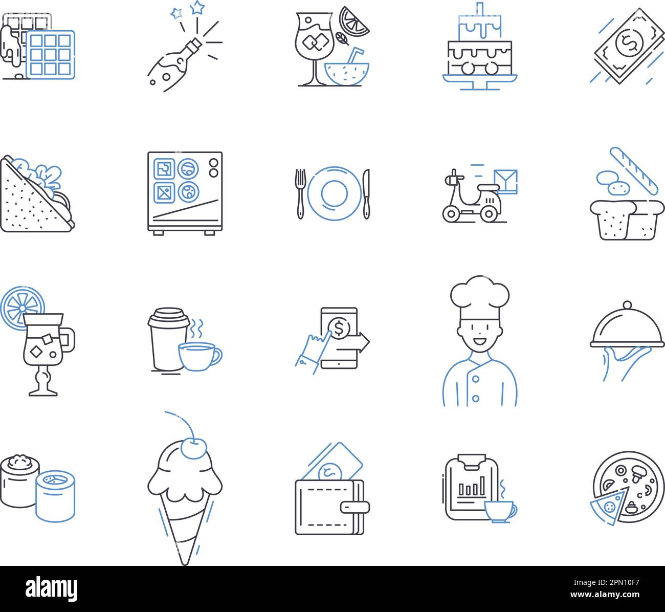 Cafe culture outline icons collection. Cafe, Culture, Dining, Relaxing ...