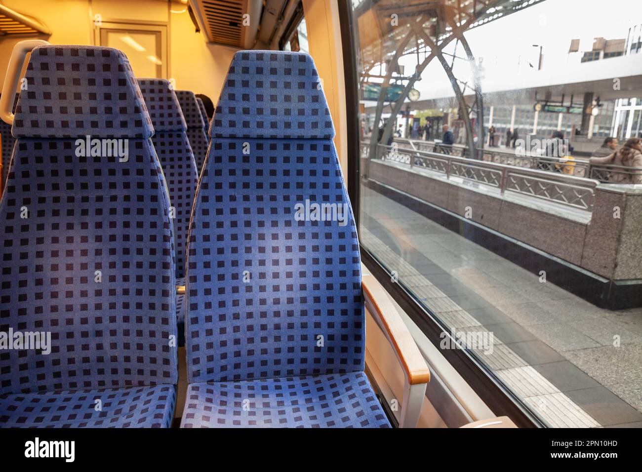 Picture of a typical seat from a European german train, empty, ready ...