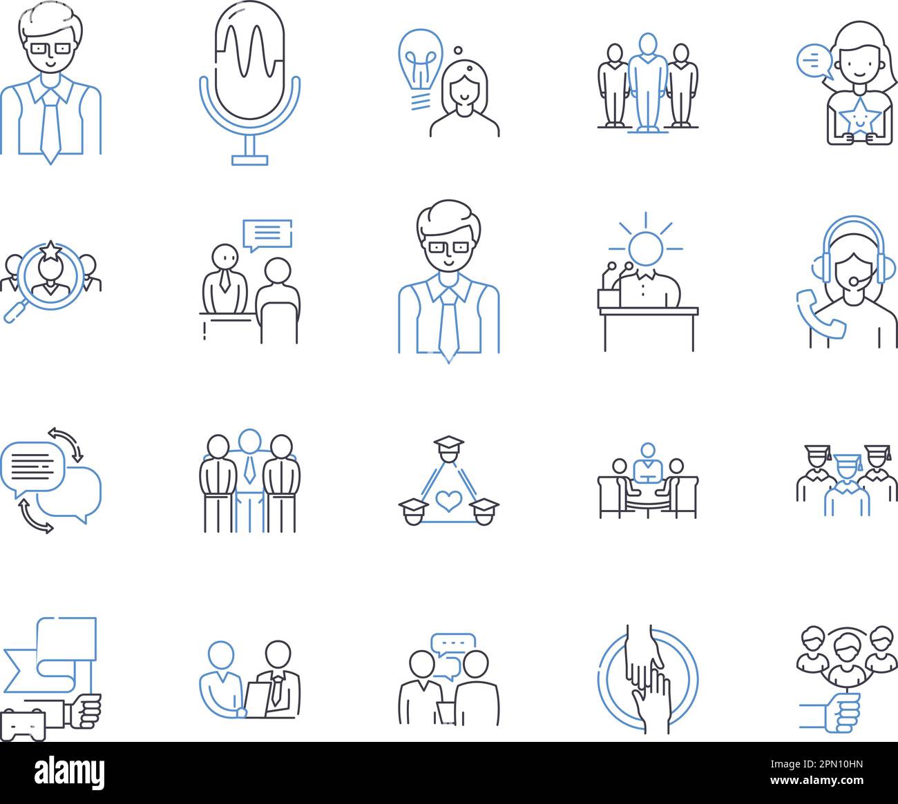 Talent acquisition outline icons collection. Recruiting, Hiring ...
