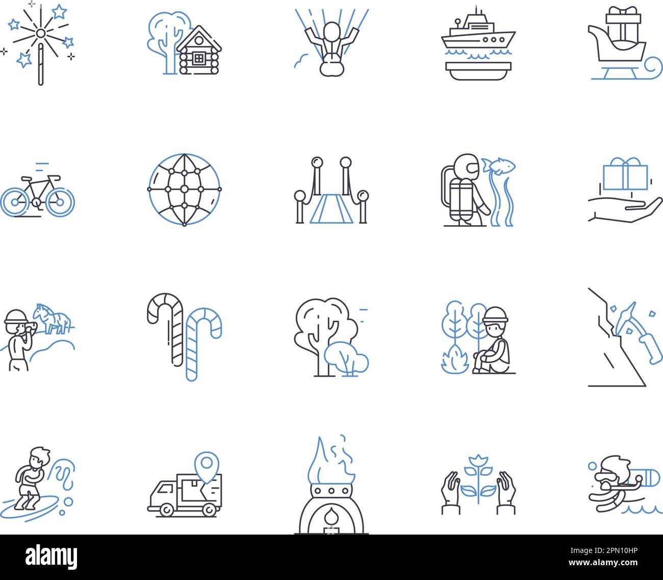 Free time and trips outline icons collection. Leisure, Vacation ...