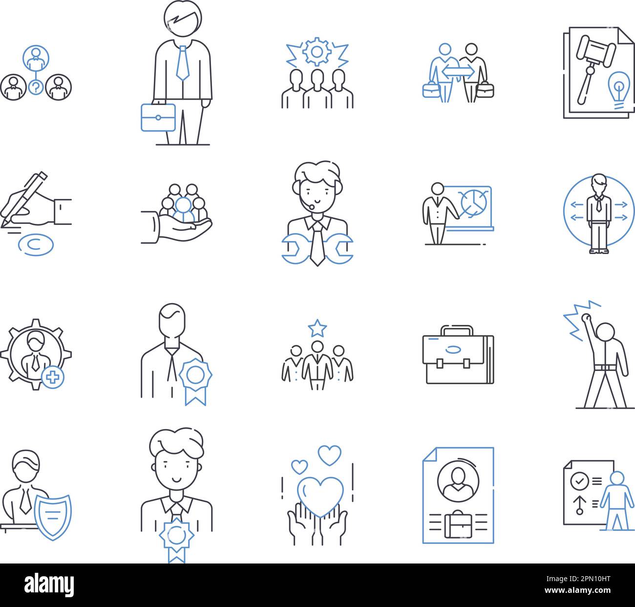 Performance management outline icons collection. Performance ...