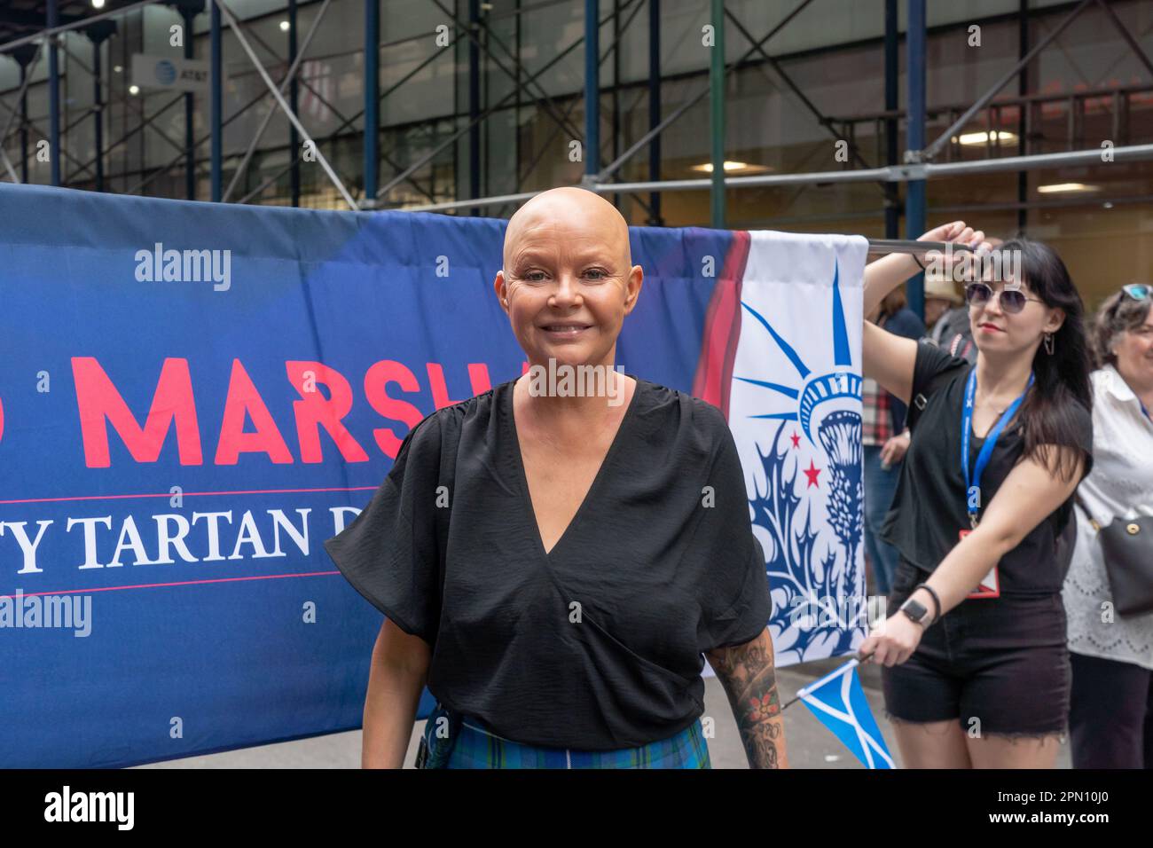 NEW YORK, NEW YORK - APRIL 15: Grand Marshals Gail Porter poses during ...