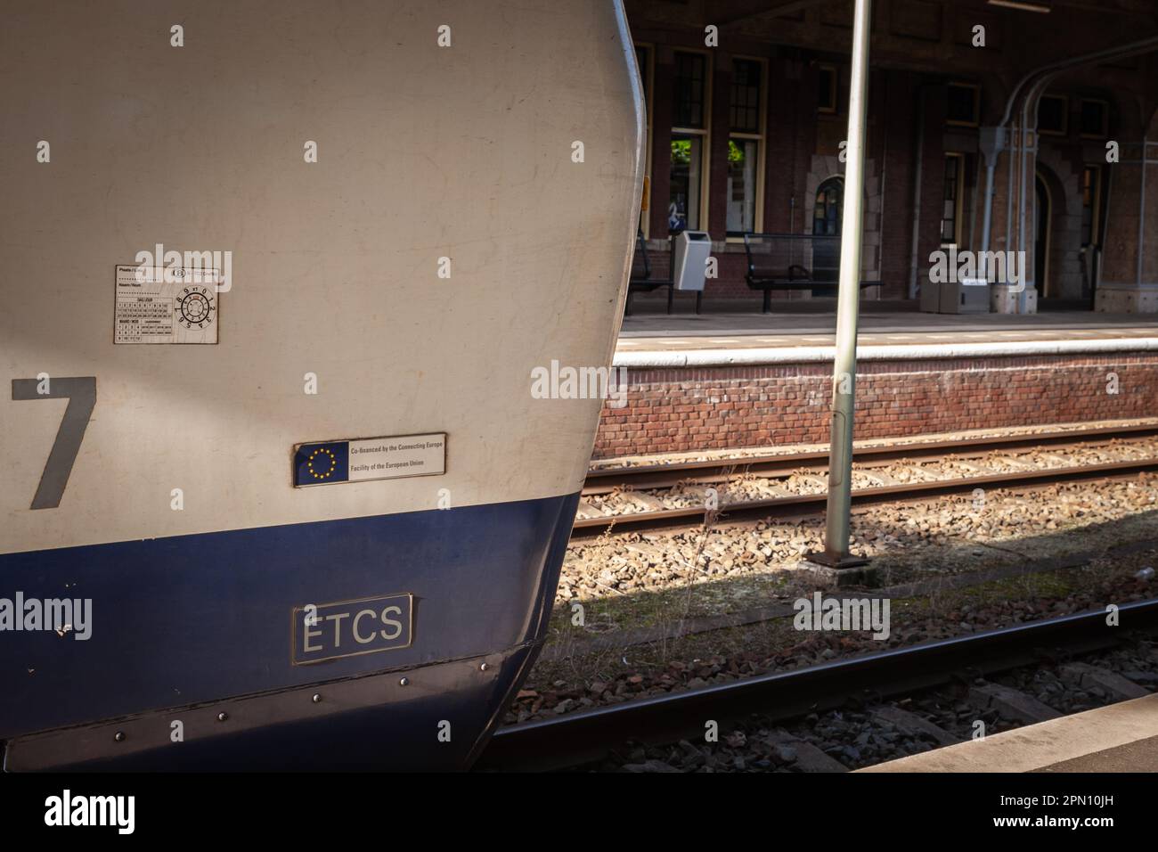Picture of an ETCS logo on a cross border train from belgium to ...