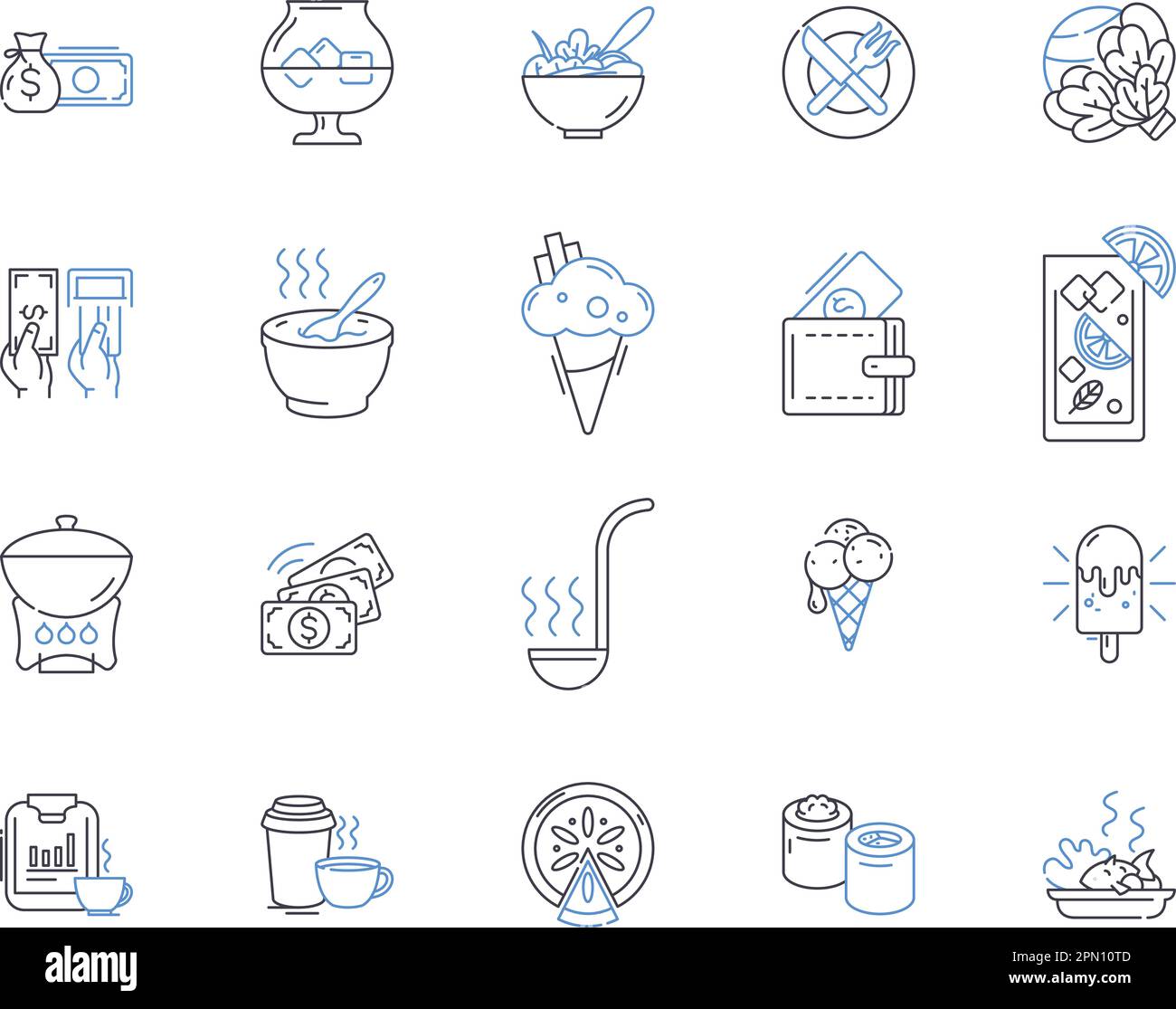 Cafe management outline icons collection. cafe, management, staff ...