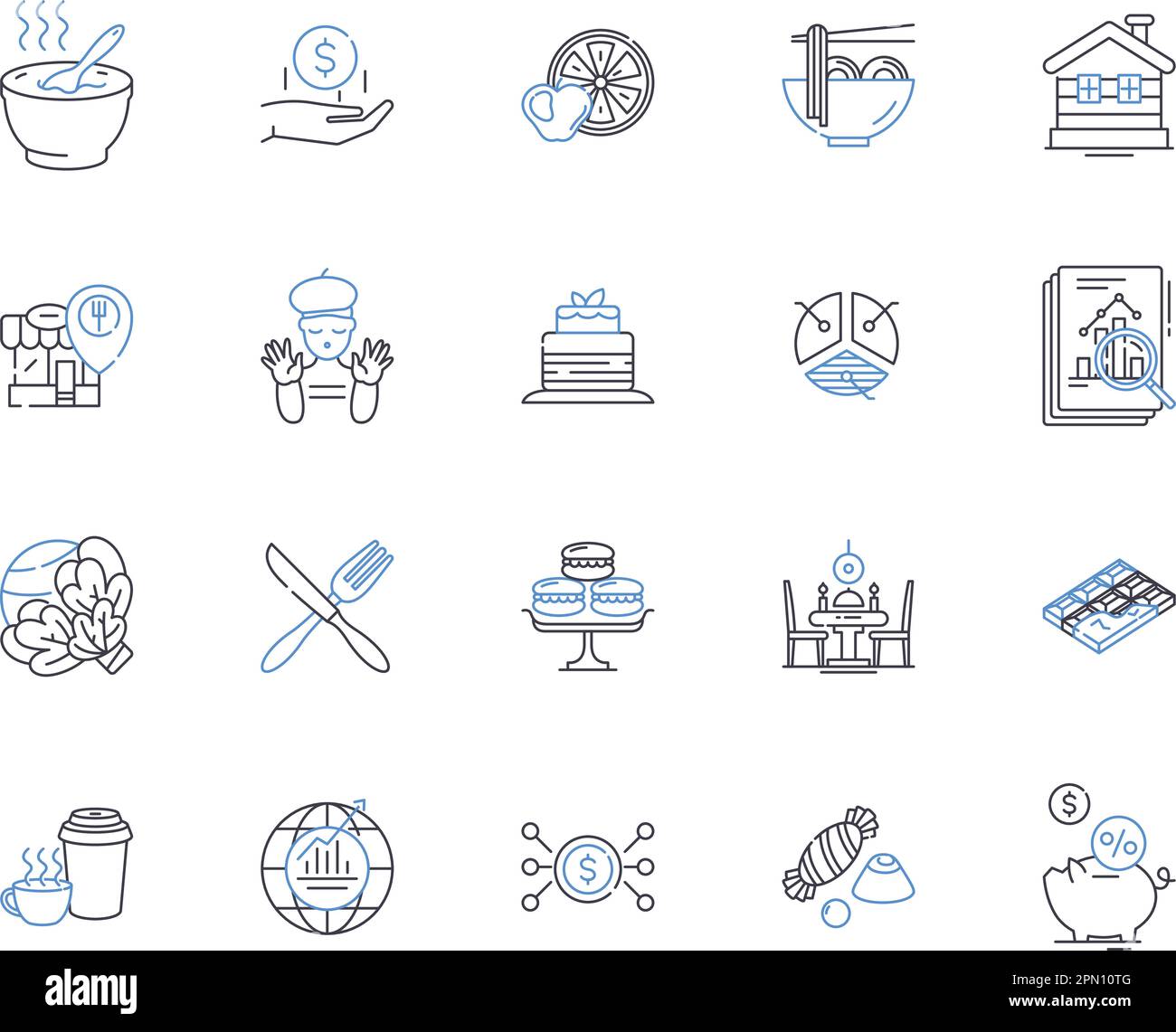 World Cuisine outline icons collection. international, flavors, recipes ...
