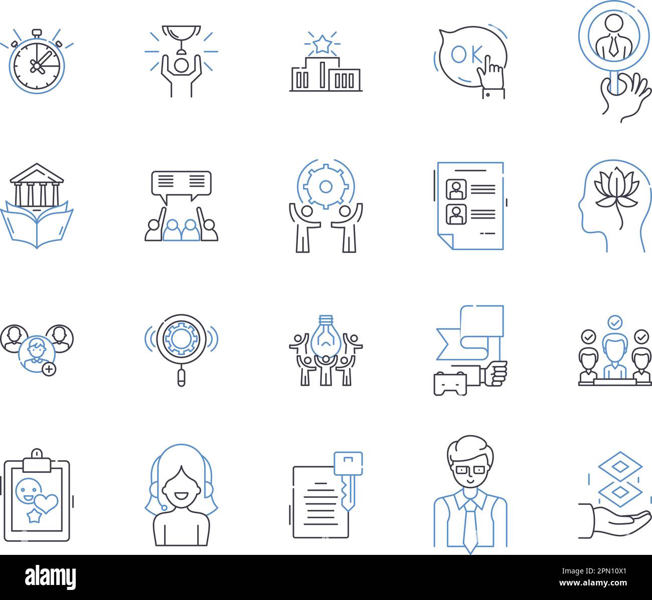 Business training outline icons collection. Business, Training ...