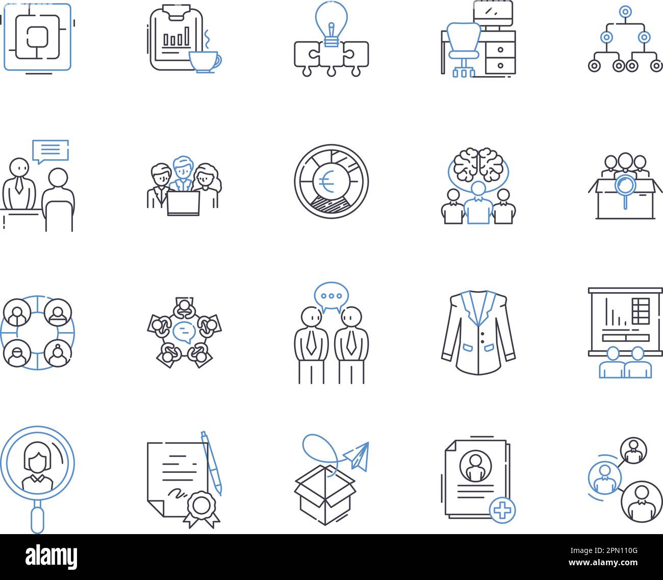 Business meeting outline icons collection. Business, Meeting ...