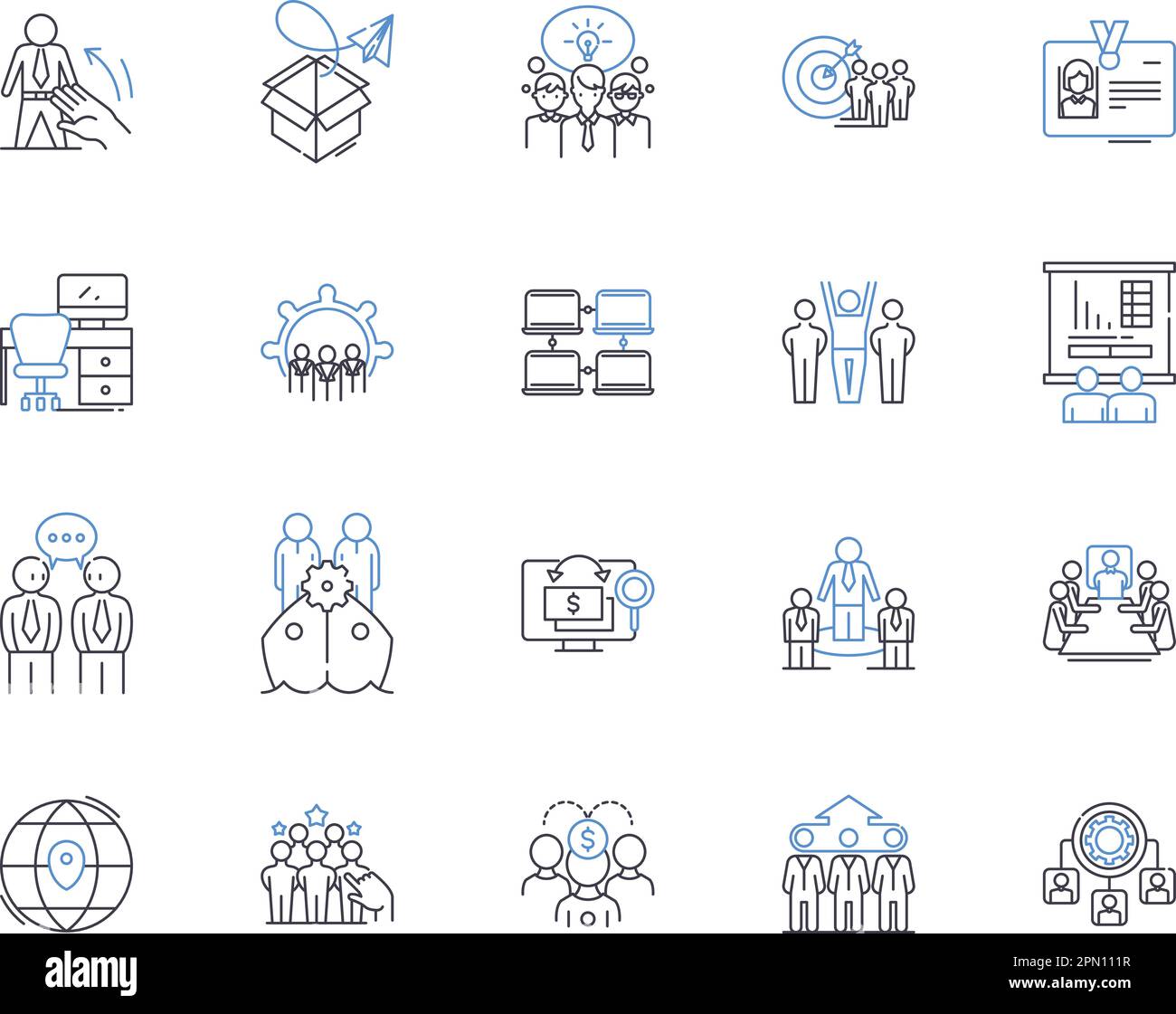 Business conference outline icons collection. Business, conference ...