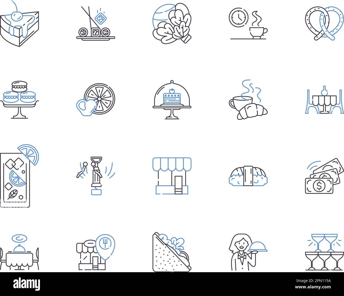 Cafe culture outline icons collection. Cafe, Culture, Dining, Relaxing ...