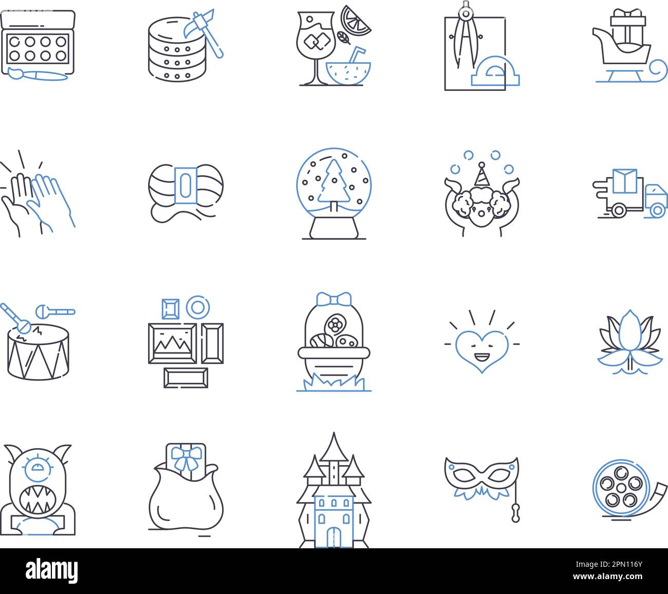Creative activities outline icons collection. Innovative, Crafting ...